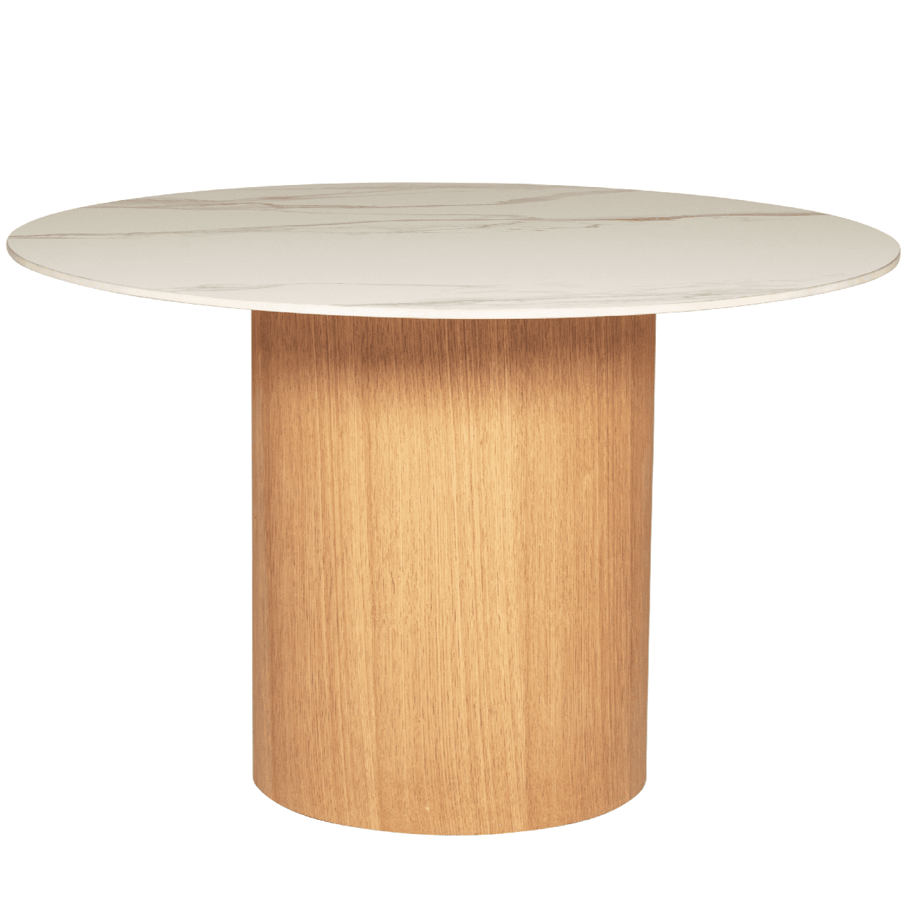 Abbey Natural Wooden Round Dining Table with Marble Top – Rowen Homes