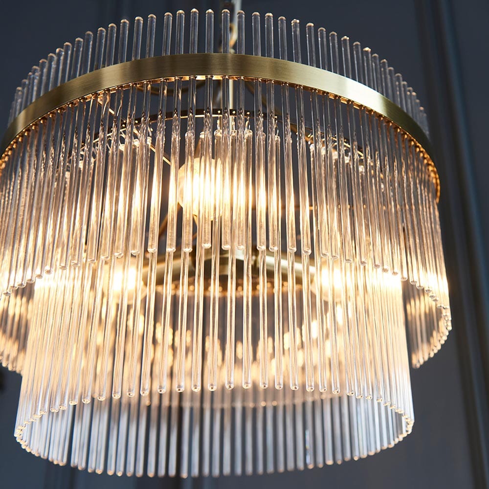 Abella 3 Light Gold & Glass Pendant Ceiling Light – Rowen Homes