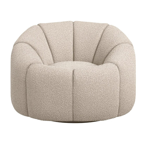 Abella Beige Textured Fabric Swivel Chair – Rowen Homes