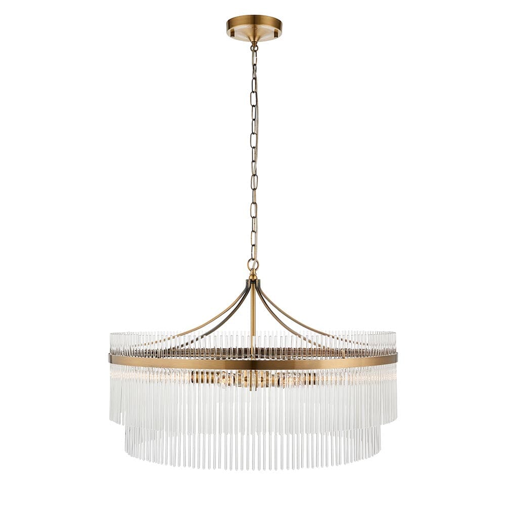 Shop Abella Large 7 Light Gold & Glass Pendant Ceiling Light – Rowen Homes