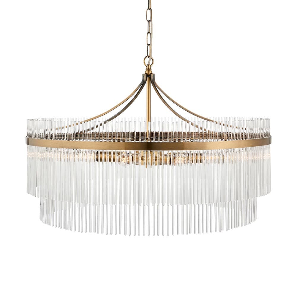 Shop Abella Large 7 Light Gold & Glass Pendant Ceiling Light – Rowen Homes