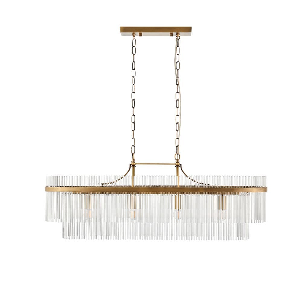 Abella Light Gold 4 Light Linear Pendant Ceiling Light – Rowen Homes