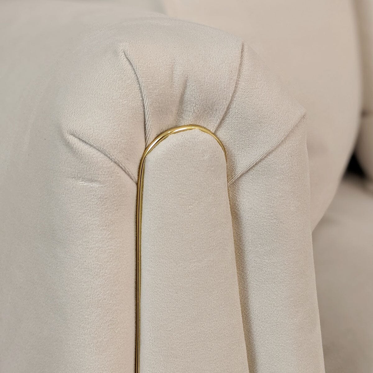 Alaina Cream Velvet Scatter Back Left Hand Facing Corner Sofa with Gol ...