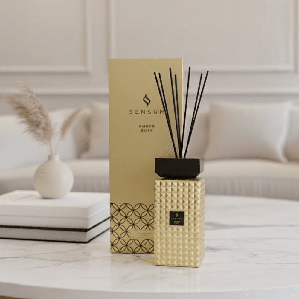 Amber Dusk Gold & Black Luxury Reed Diffuser - 1000ml – Rowen Homes