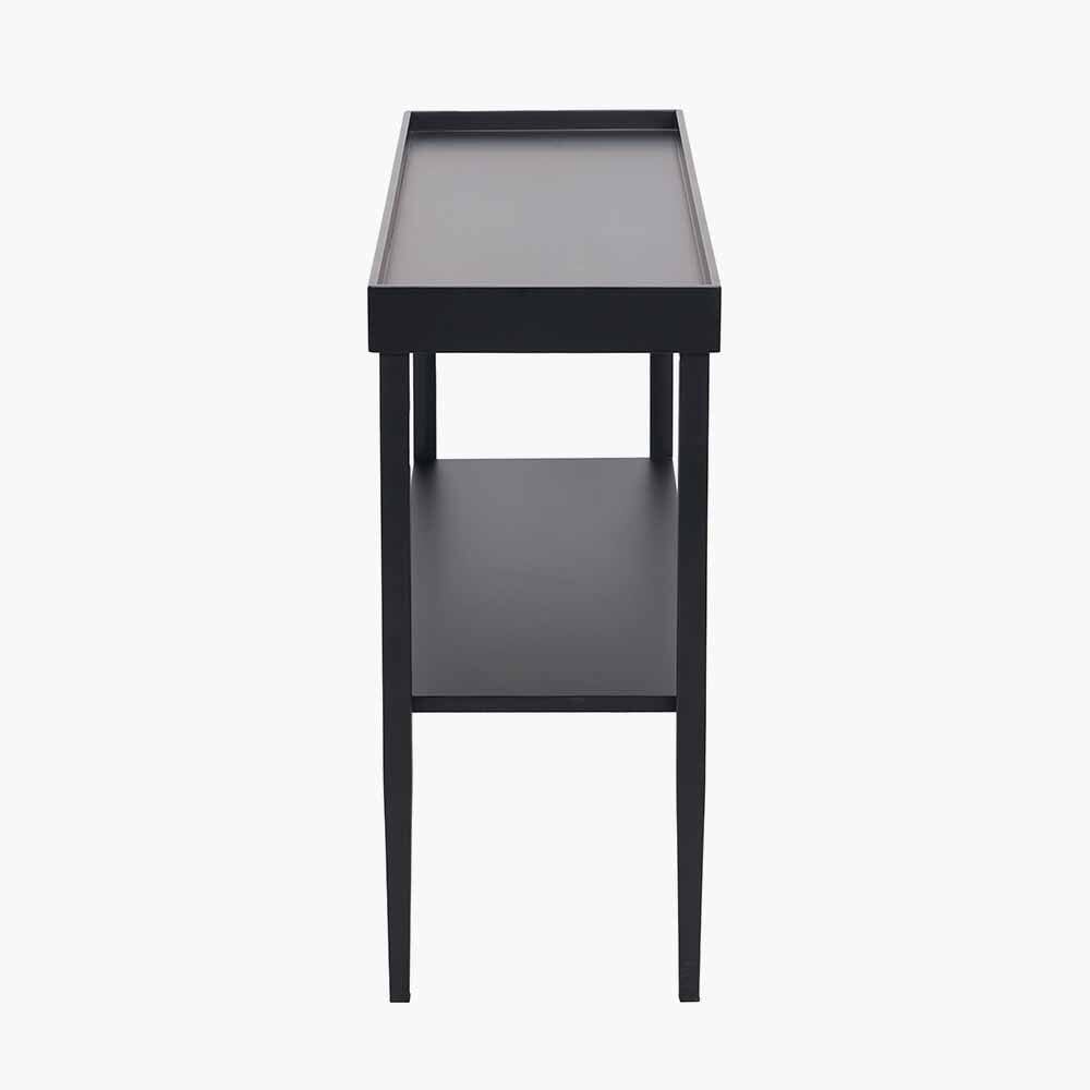 Amiya Black Wood Veneer Console Table – Rowen Homes
