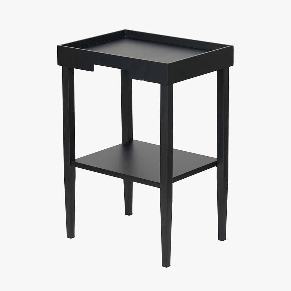 Amiya Black Wood Veneer Square Side Table – Rowen Homes