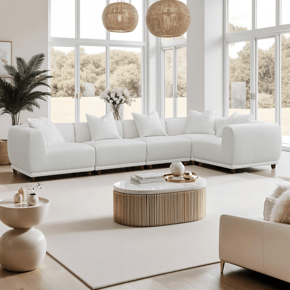 Arlo Polar Boucle Modular Sofa Range – Rowen Homes