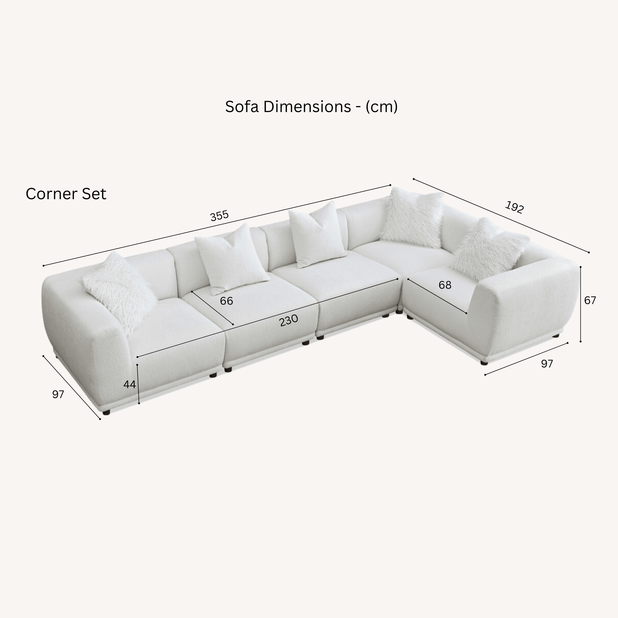 Arlo Polar Boucle Modular Sofa Range – Rowen Homes
