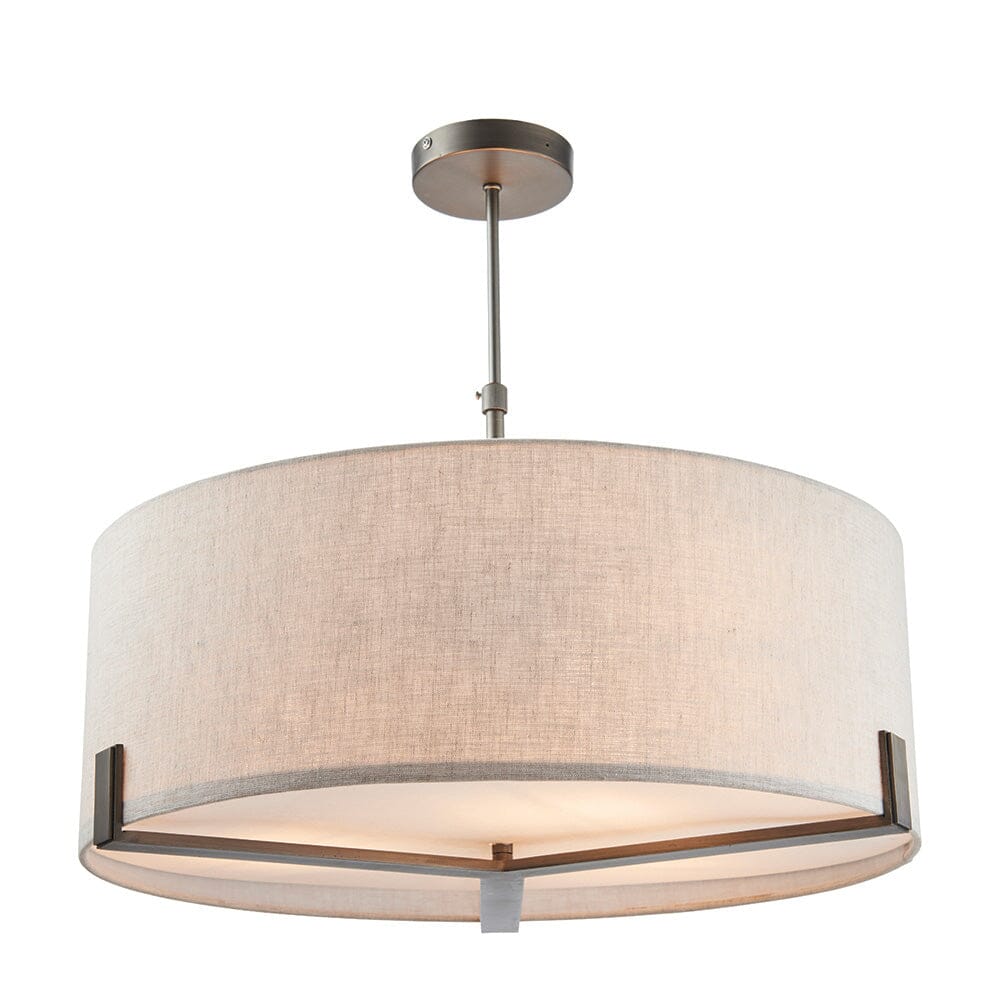 Ashford Bronze & Linen 3 Light Ceiling Pendant – Rowen Homes