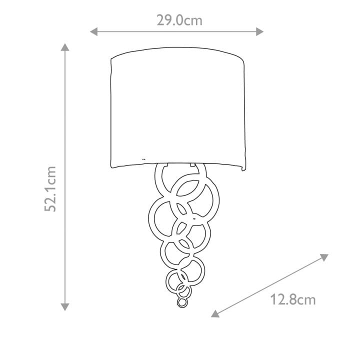 Athens Chrome Ring Detail Wall Light with Faux Silk Shade – Rowen Homes