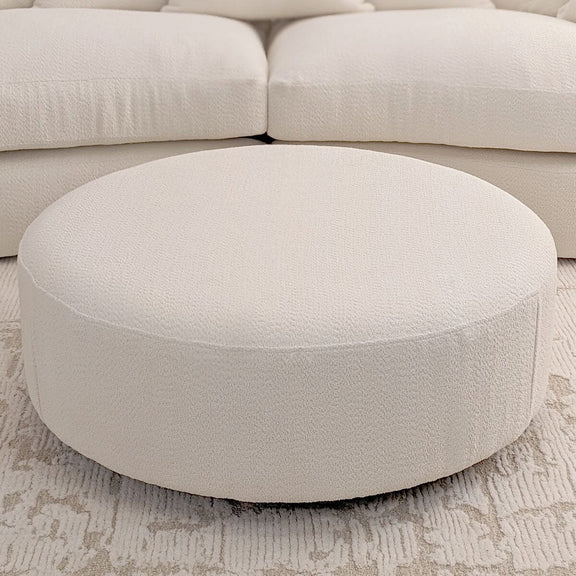 Aurelia Cream Boucle Curved Footstool – Rowen Homes