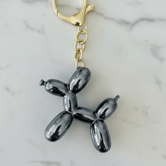 Black Pearlescent Balloon Dog Keyring – Rowen Homes