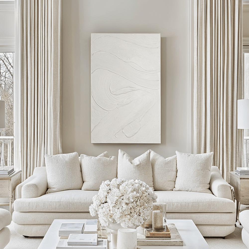 Shop Boston Cream Textured Abstract Canvas Wall Art – Rowen Homes