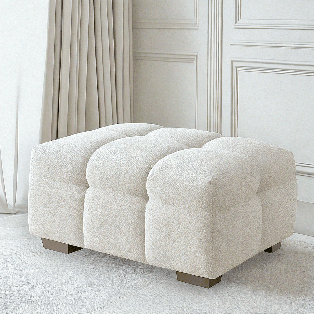 Bubble Oatmeal Boucle Footstool – Rowen Homes