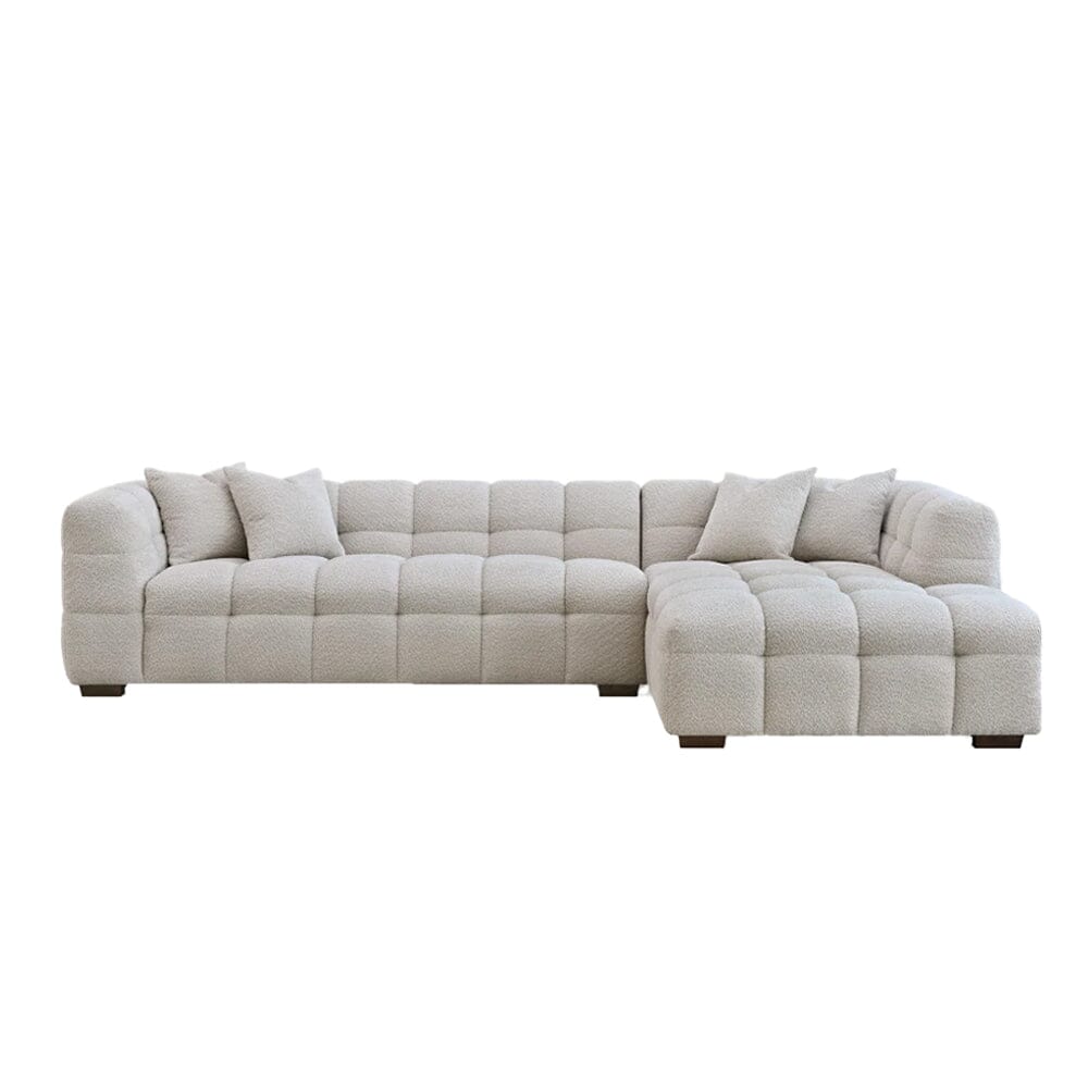 Bubble Tufted Oatmeal Boucle Corner Sofa - Right Hand Facing – Rowen Homes
