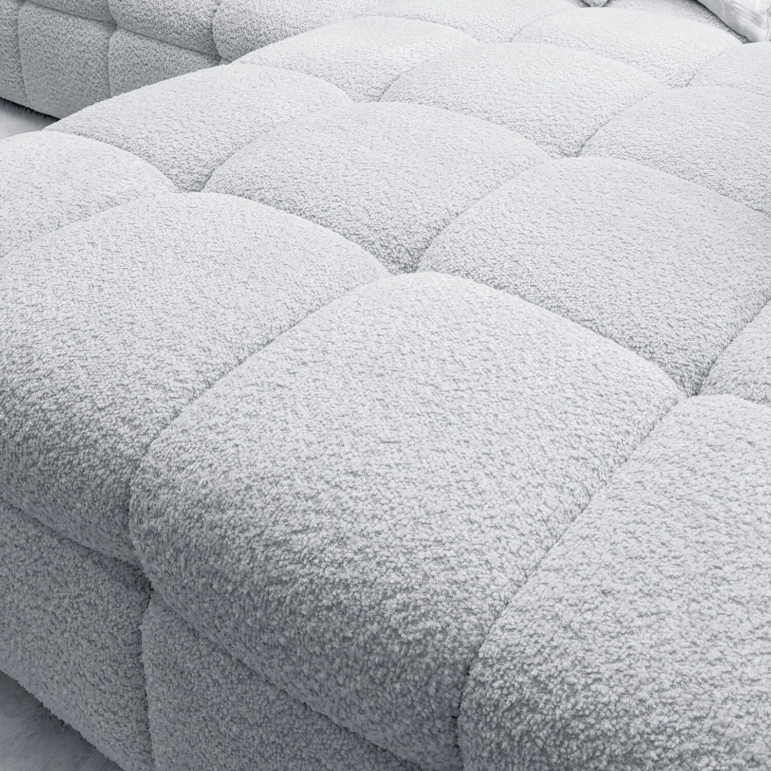 Bubble Tufted Pearl Grey Boucle Chunky Sofa Range – Rowen Homes
