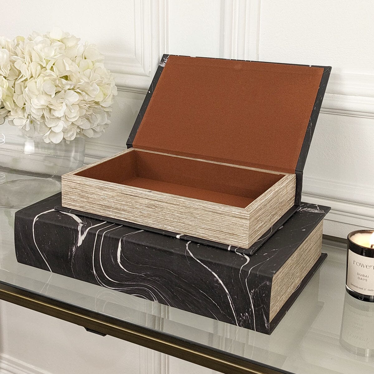 Casima Black & White Decorative Book Boxes - Set of 2 – Rowen Homes