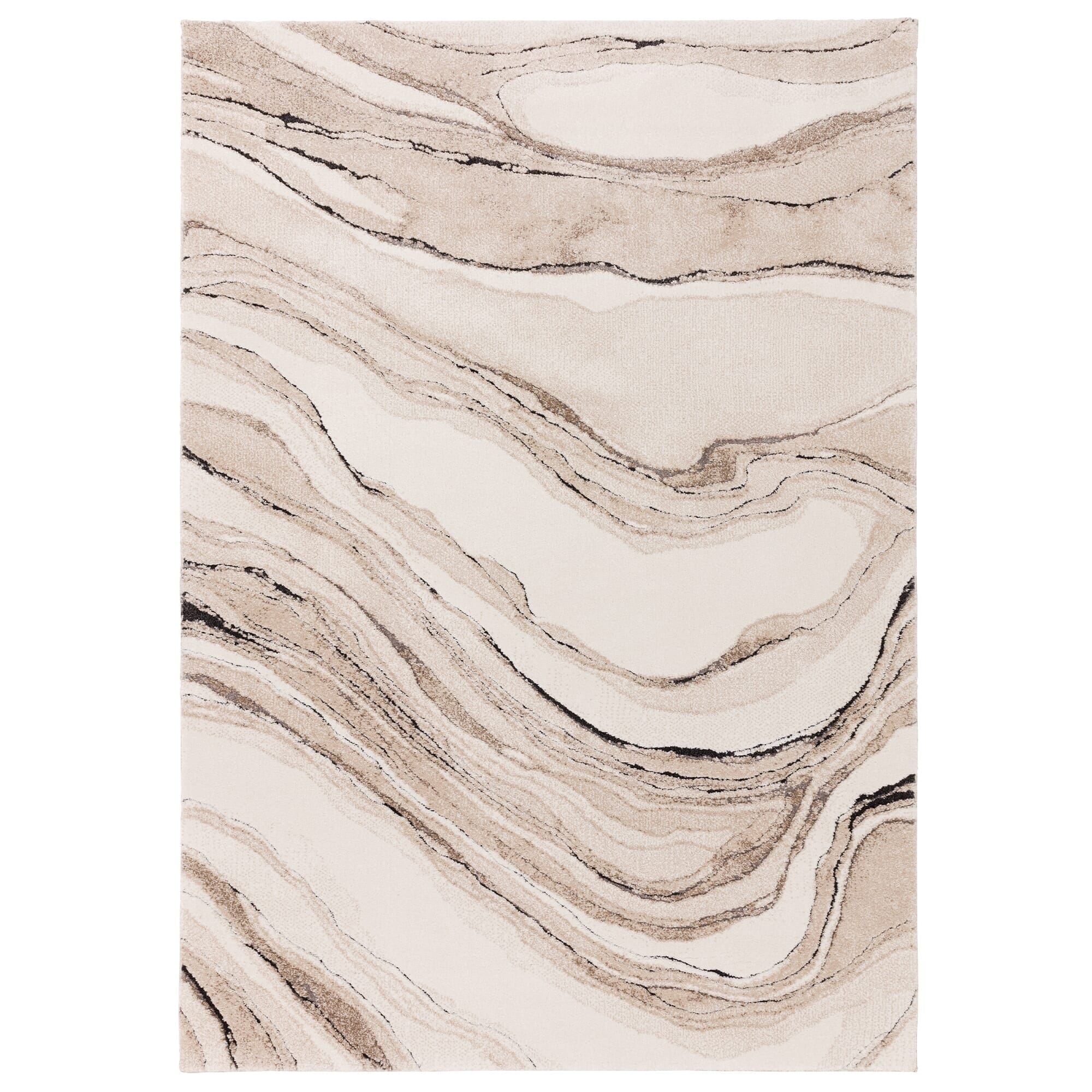 Casoria Cream & Beige Marble Effect Rug – Rowen Homes