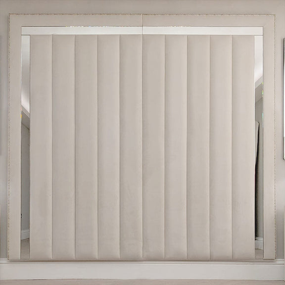 Chelsea Cream Velvet Mirrored Studded Channelled Headboard – Rowen Homes