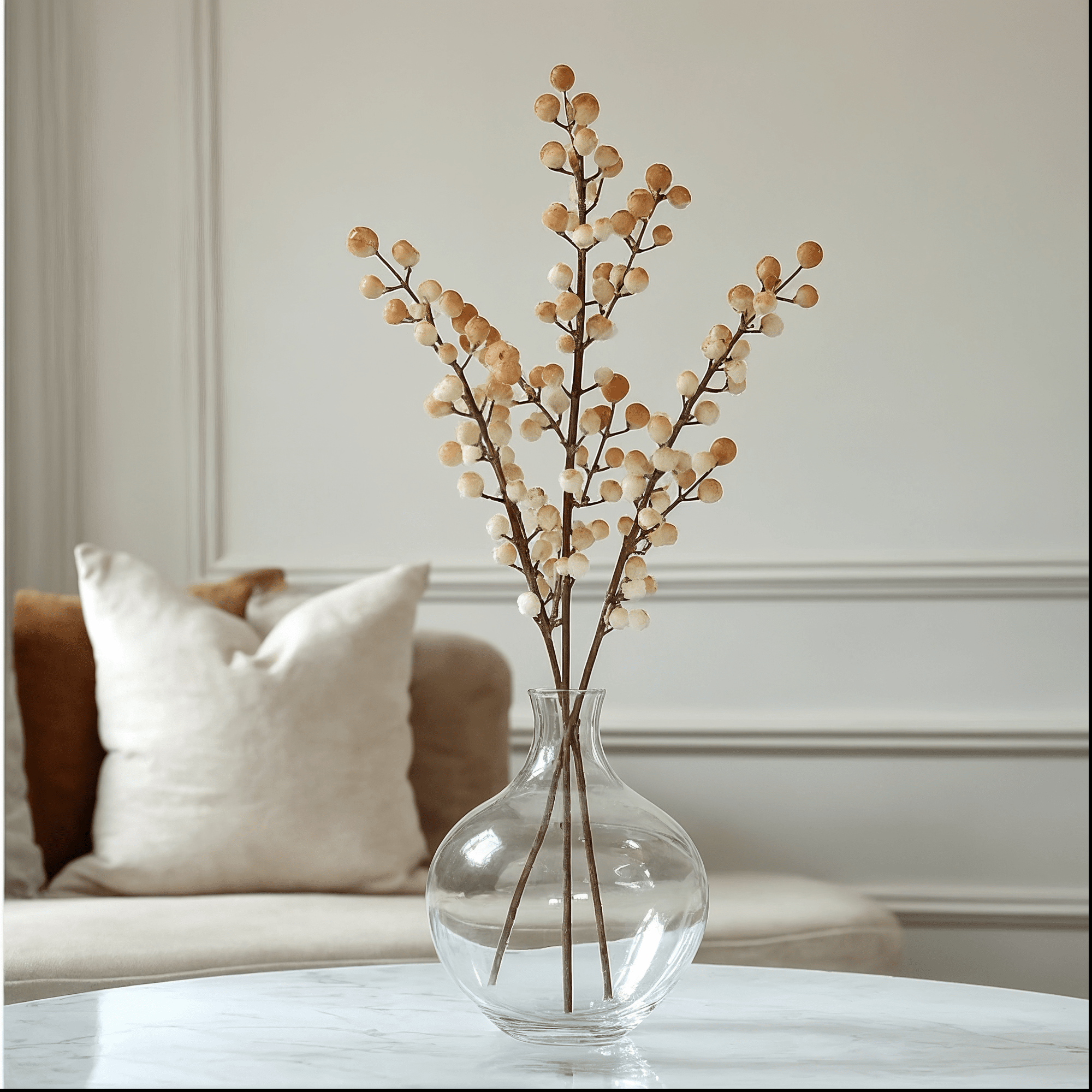 Coffee Faux Berry Single Stem Floral – Rowen Homes