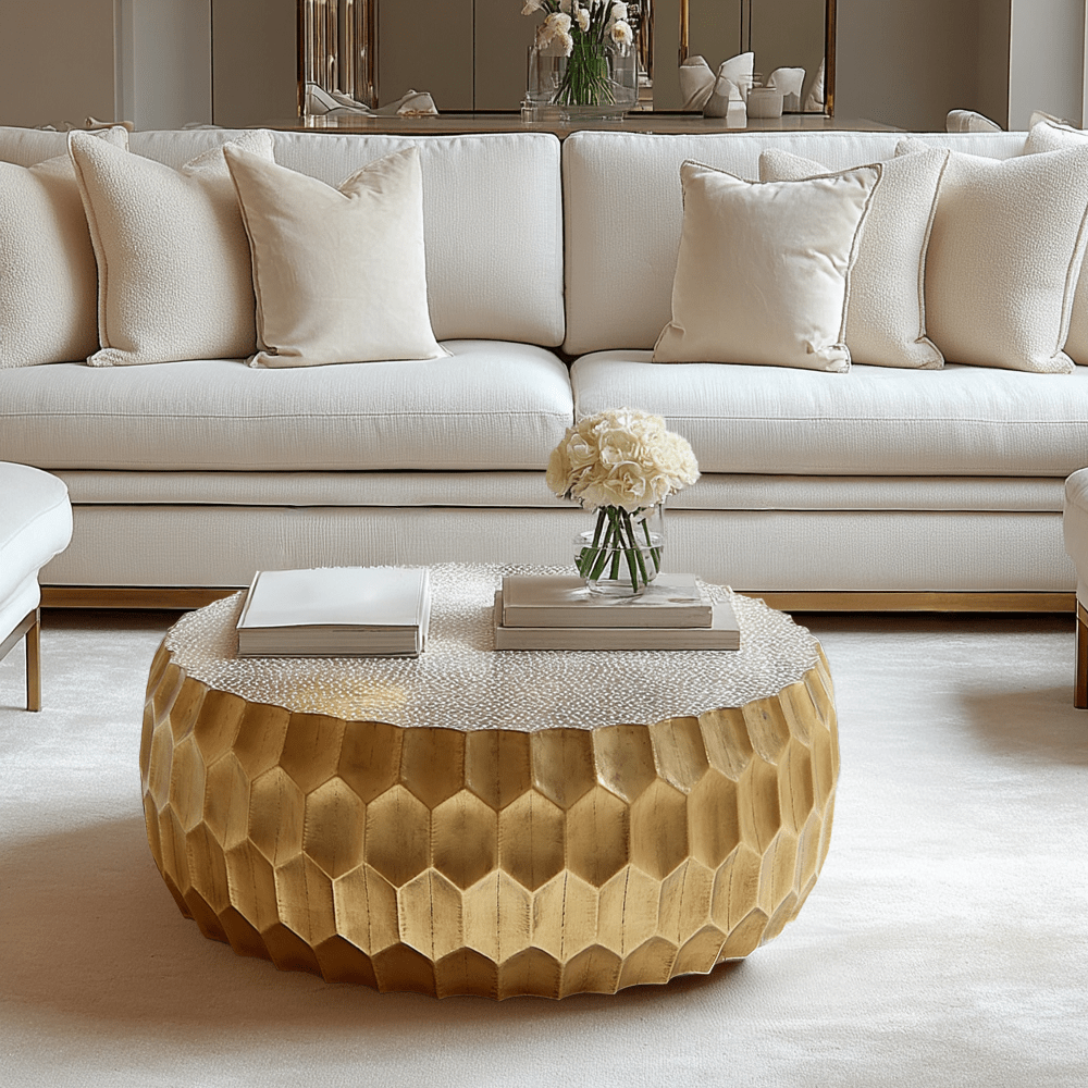 Cora Antique Gold Round Coffee Table – Rowen Homes