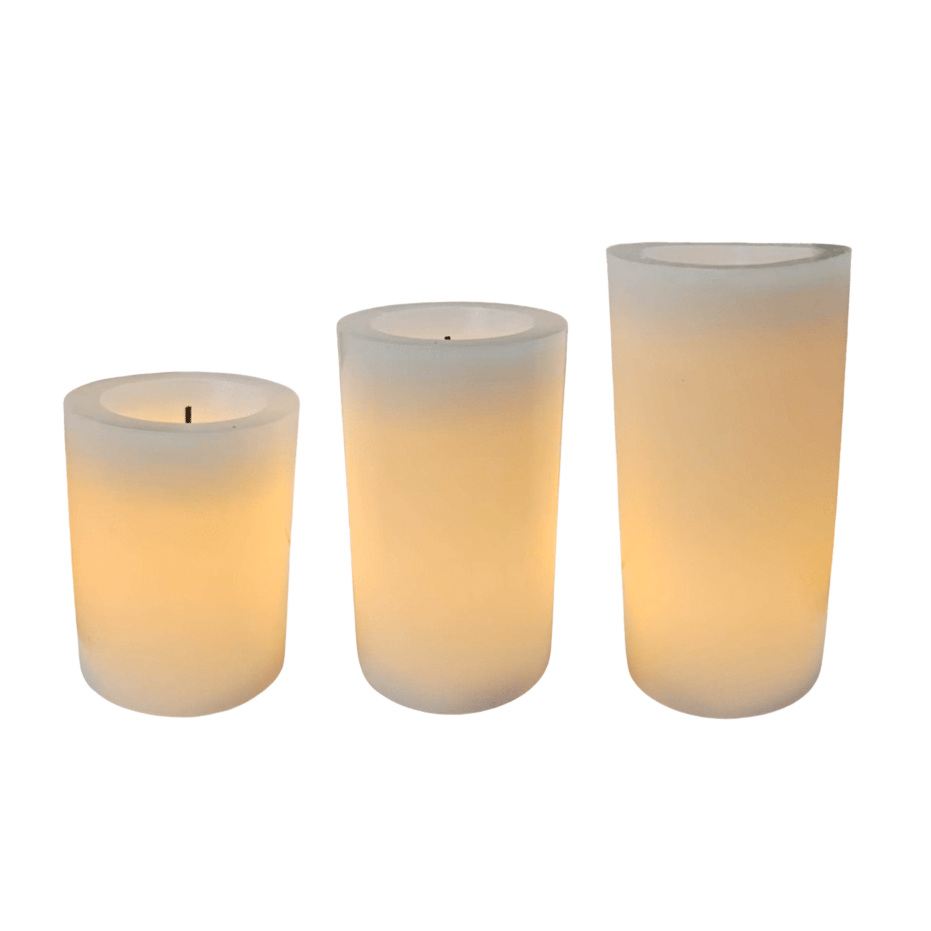 Cream Burnt Effect Realistic LED Candles - Set of 3 – Rowen Homes