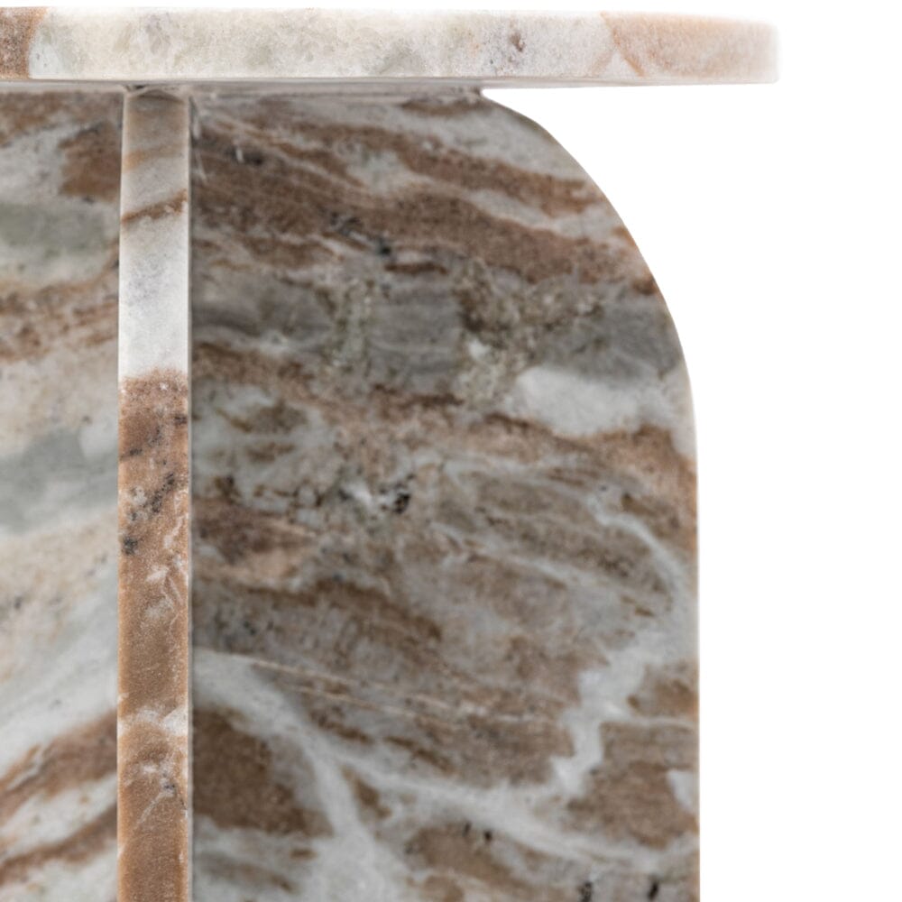 Cream & Coffee Abstract Natural Marble Side Table – Rowen Homes