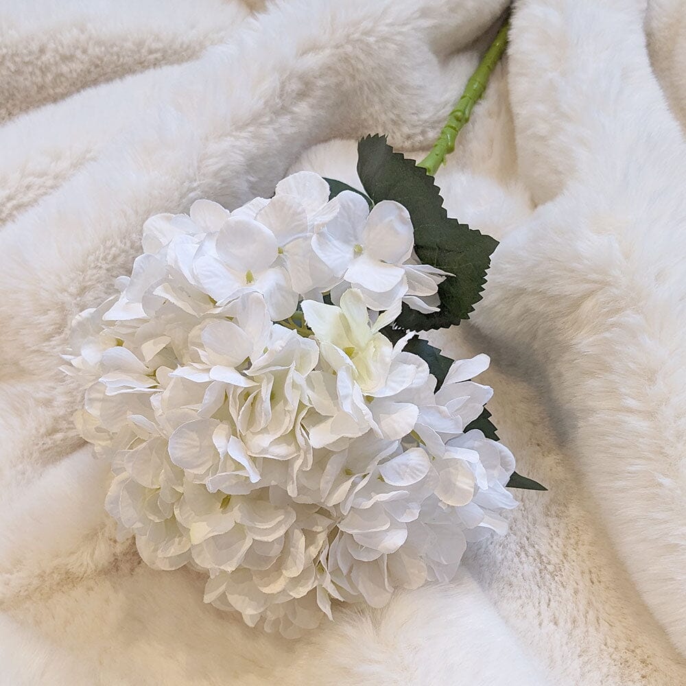 Cream Faux Hydrangea Single Stem Flower – Rowen Homes