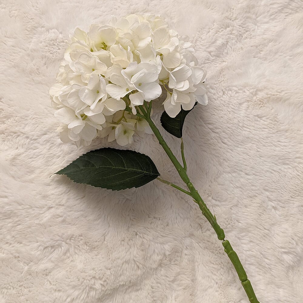 Cream Faux Hydrangea Single Stem Flower – Rowen Homes