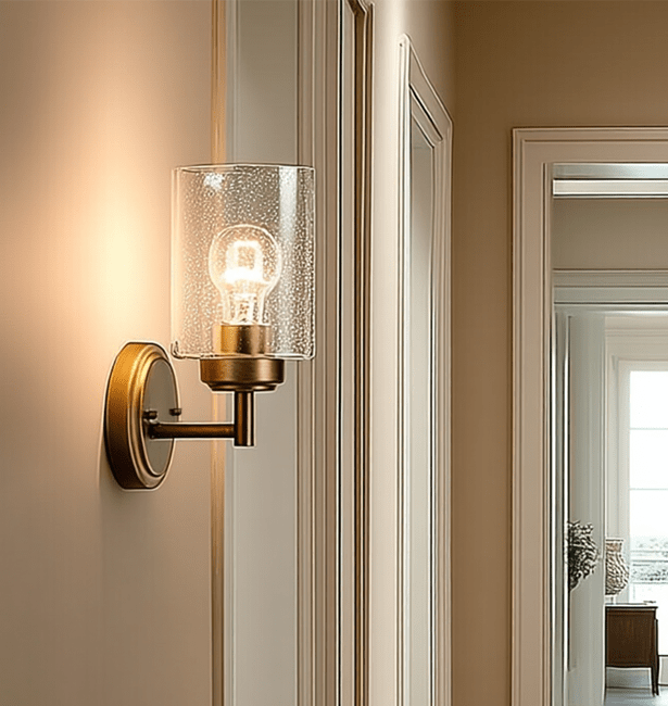 Cressida Gold & Glass Wall Light – Rowen Homes