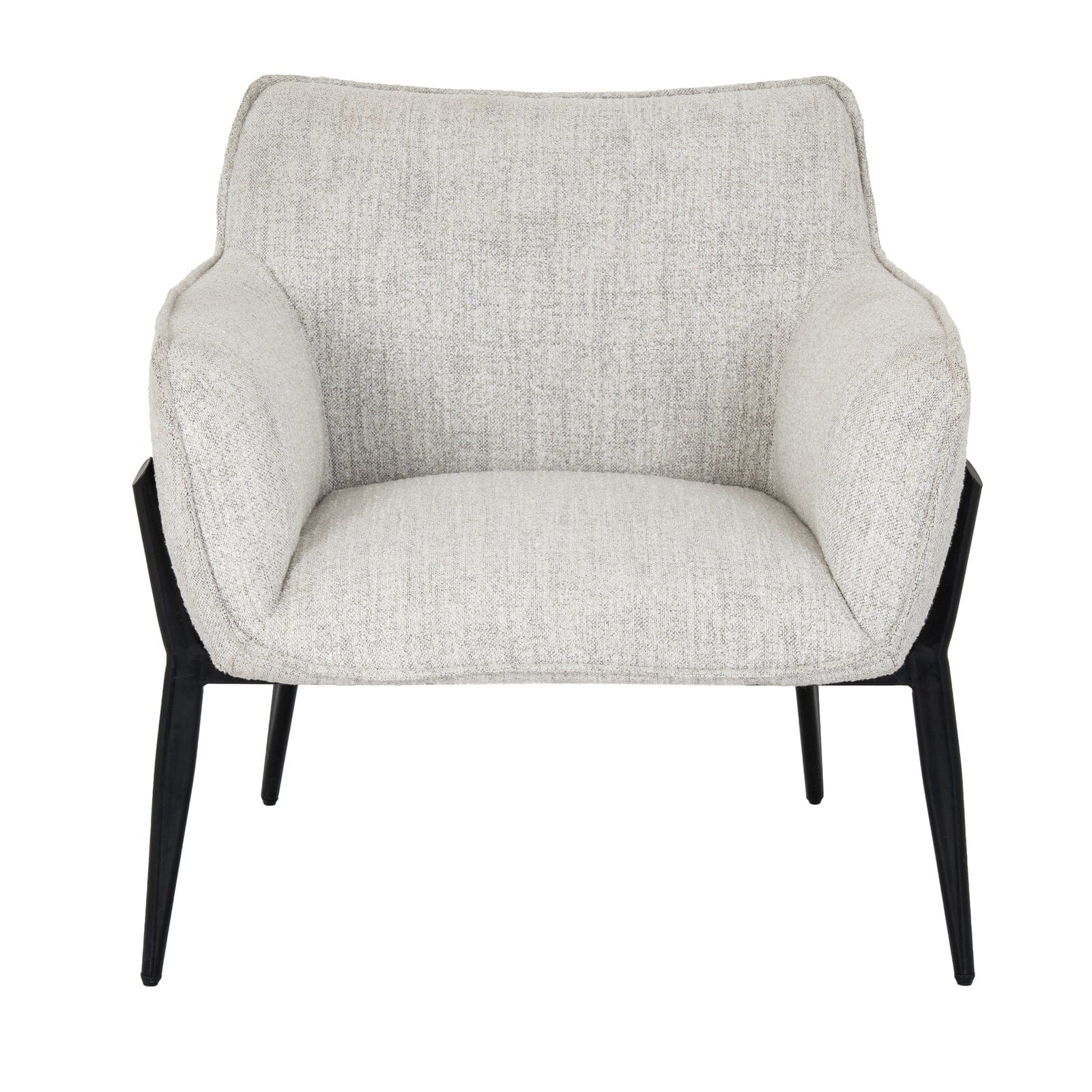 Darick Greige Upholstered Textured Accent Chair with Black Legs – Rowen ...