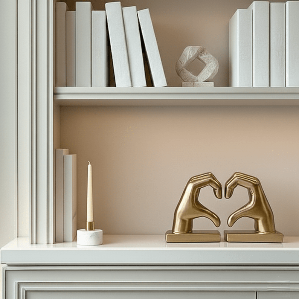 Decorative Gold Heart Hands Bookends – Rowen Homes