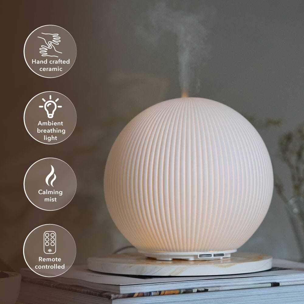 Dream Round Ribbed Ceramic Electronic Aroma Mist Diffuser – Rowen Homes