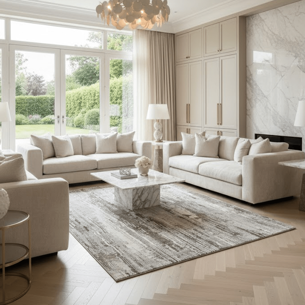 Elinia Neutral Abstract Rug – Rowen Homes