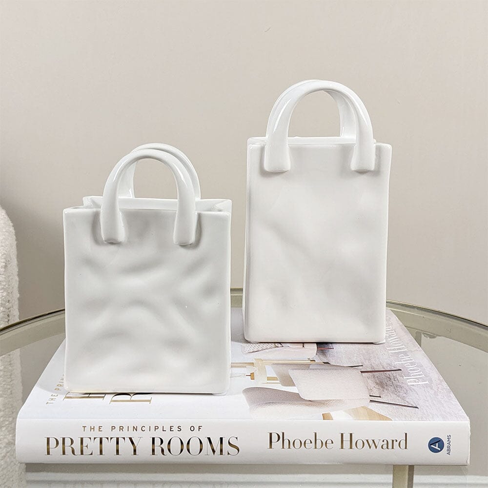 Shop Elise Mini White Handbag Decorative Vase – Rowen Homes