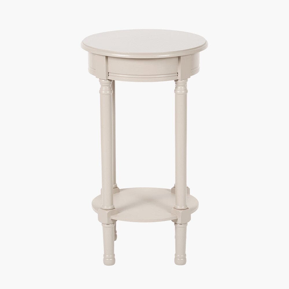 Elizabeth Putty Round Pine Side Table – Rowen Homes
