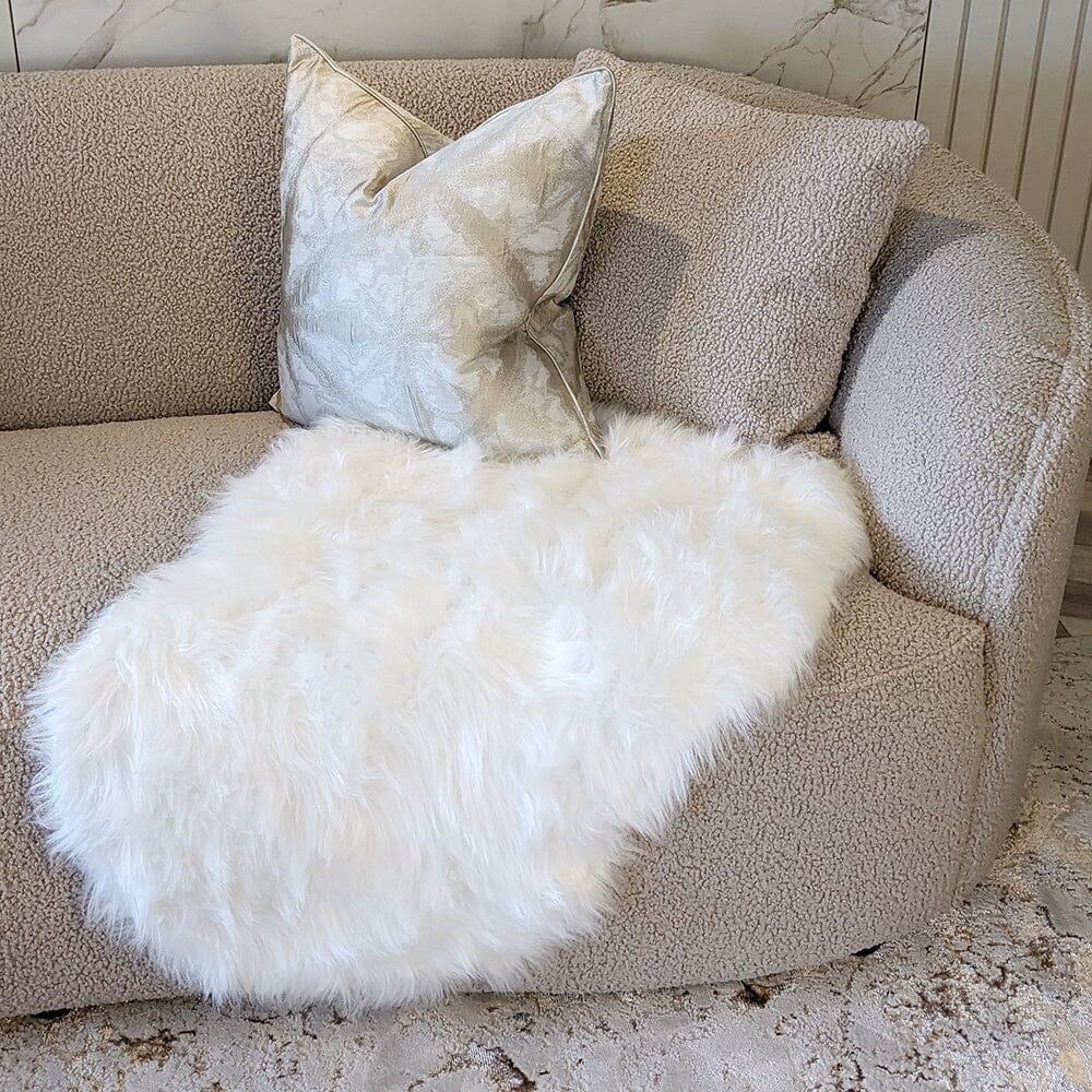 Elle Small Faux Fur White Hide Rug - 60x90cm – Rowen Homes