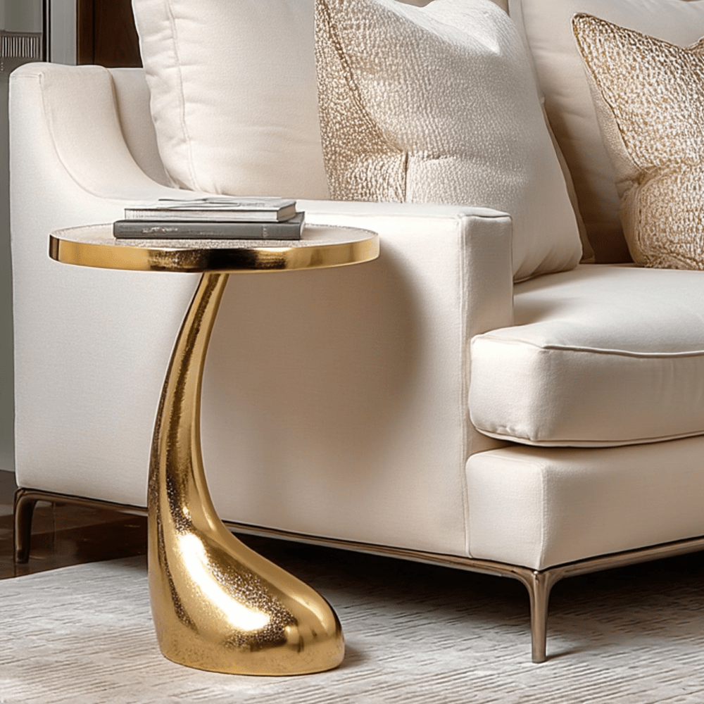 Ellivia Curved Gold Side Table – Rowen Homes