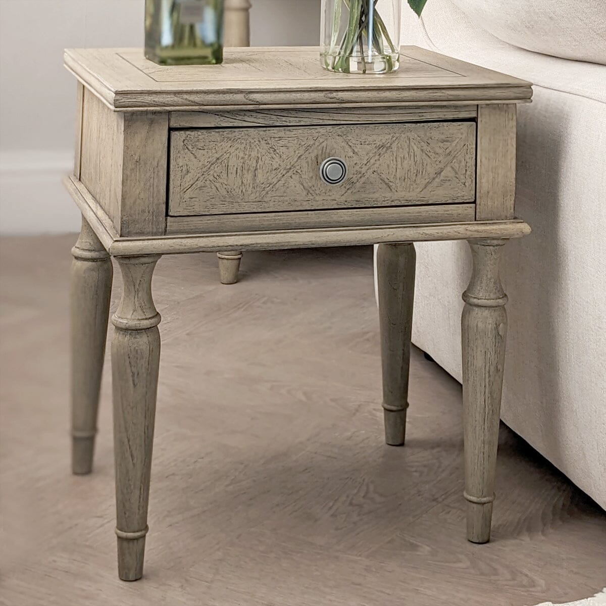 Elysium Natural Wood 1 Drawer Bedside Table – Rowen Homes