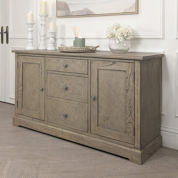 Elysium Natural Wood 2 Door 3 Drawer Sideboard – Rowen Homes