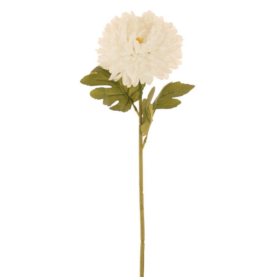 Faux White Pom Pom Single Stem Flower – Rowen Homes
