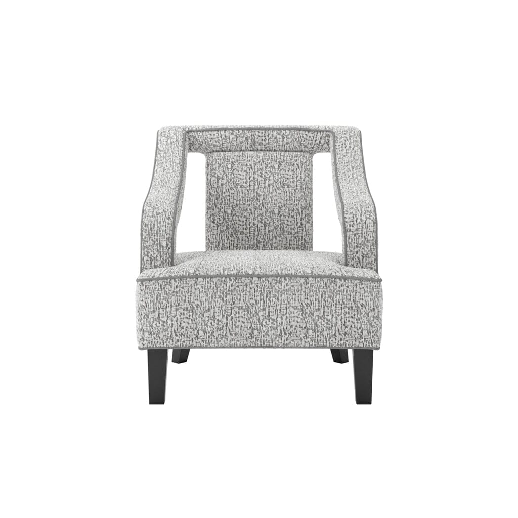 Faye Grey Patterned Accent Chair with Black legs – Rowen Homes