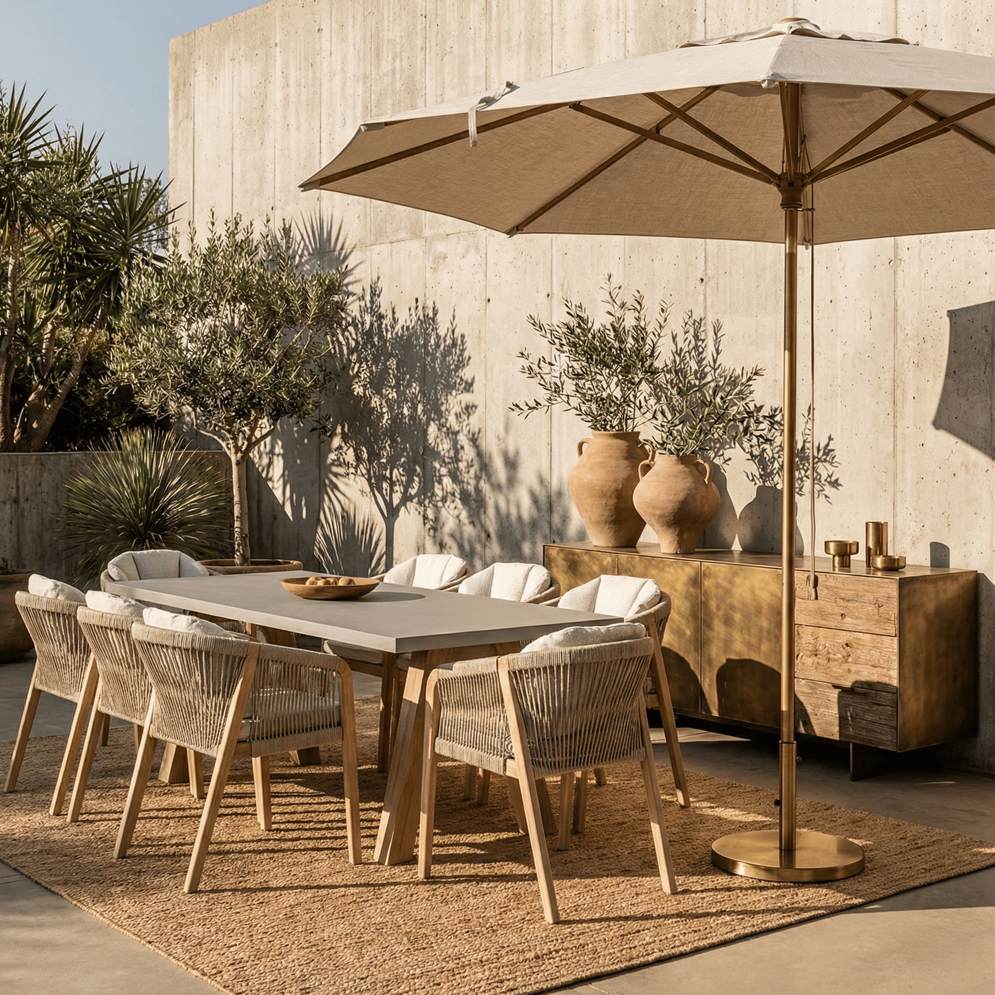 Fiji Taupe Rope Weave Outdoor 8 Seater Dining Set – Rowen Homes
