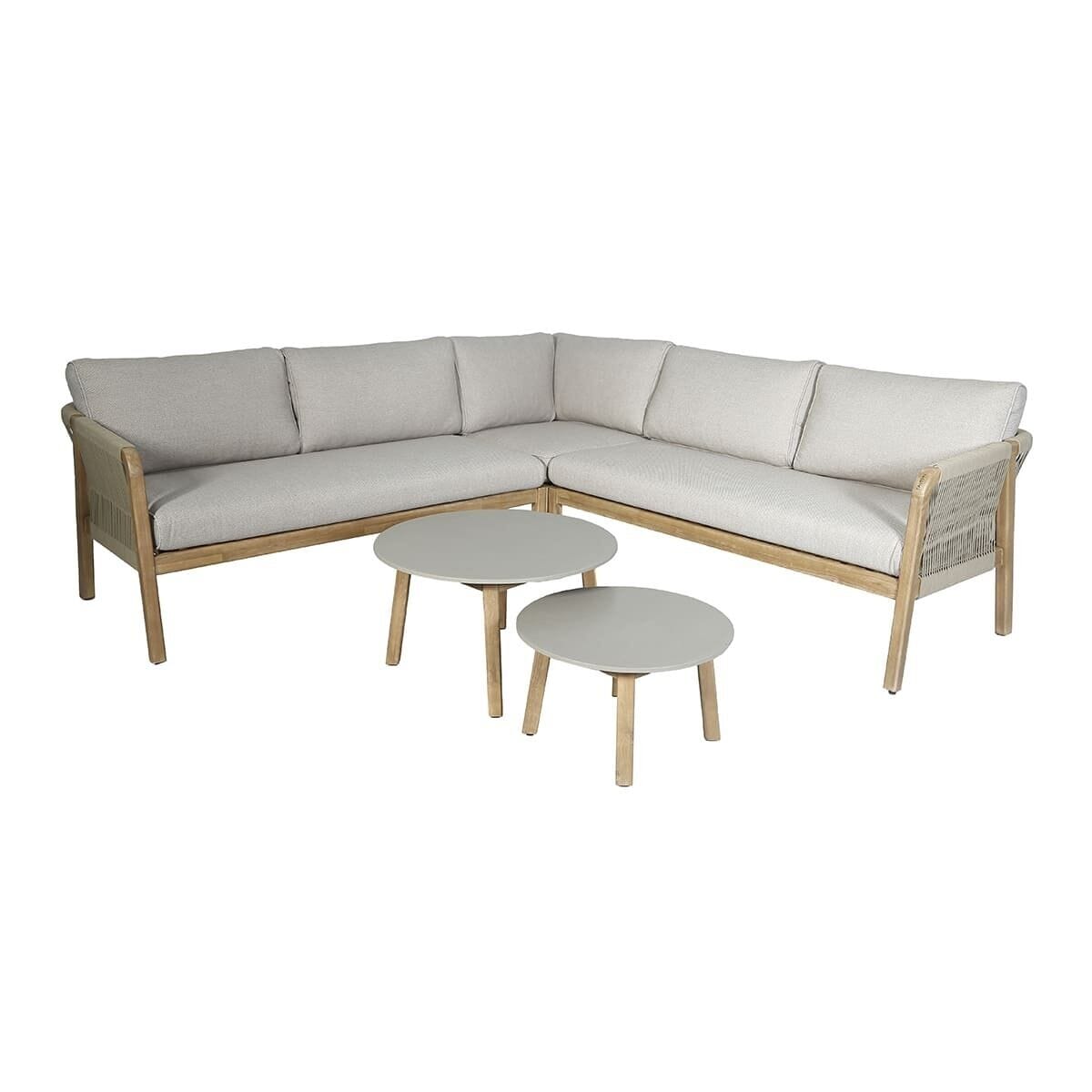 Fiji Taupe Rope Weave Outdoor Corner Sofa Set – Rowen Homes