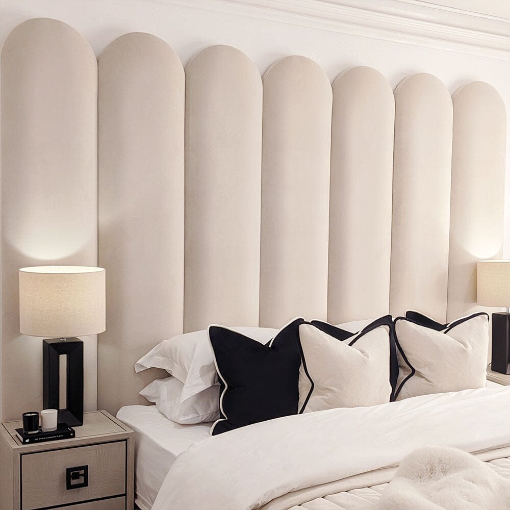 Florence Cream Curved Fluted Headboard with Adjustable Wings – Rowen Homes