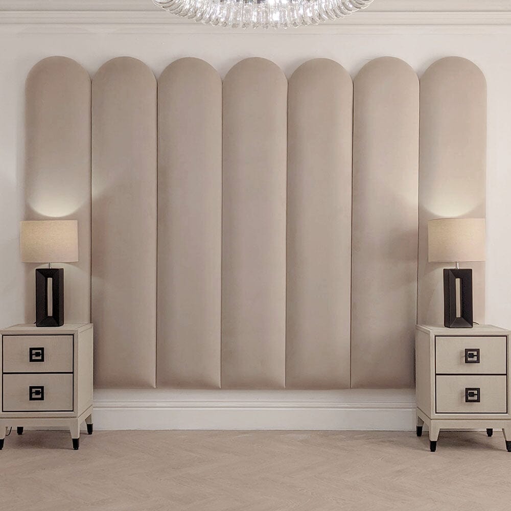 Florence Mink Curved Fluted Headboard with Adjustable Wings – Rowen Homes