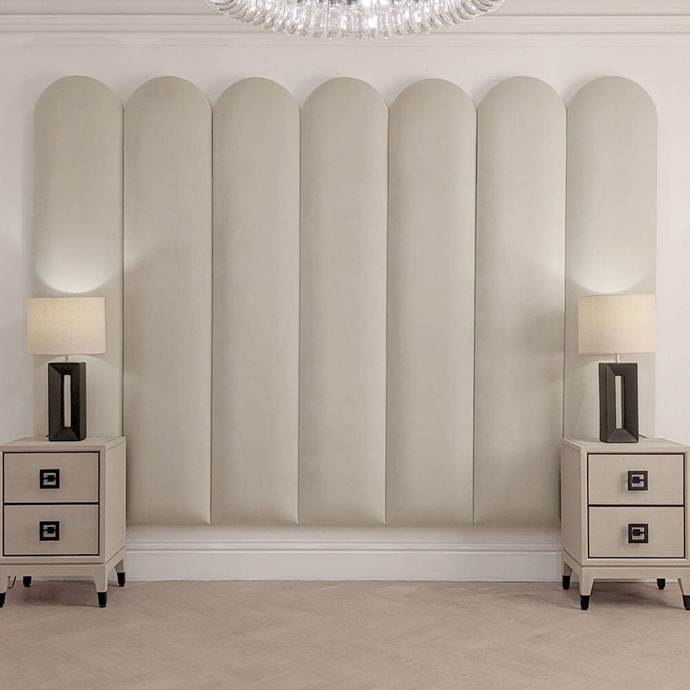 Florence Smoke Grey Curved Fluted Headboard with Adjustable Wings ...