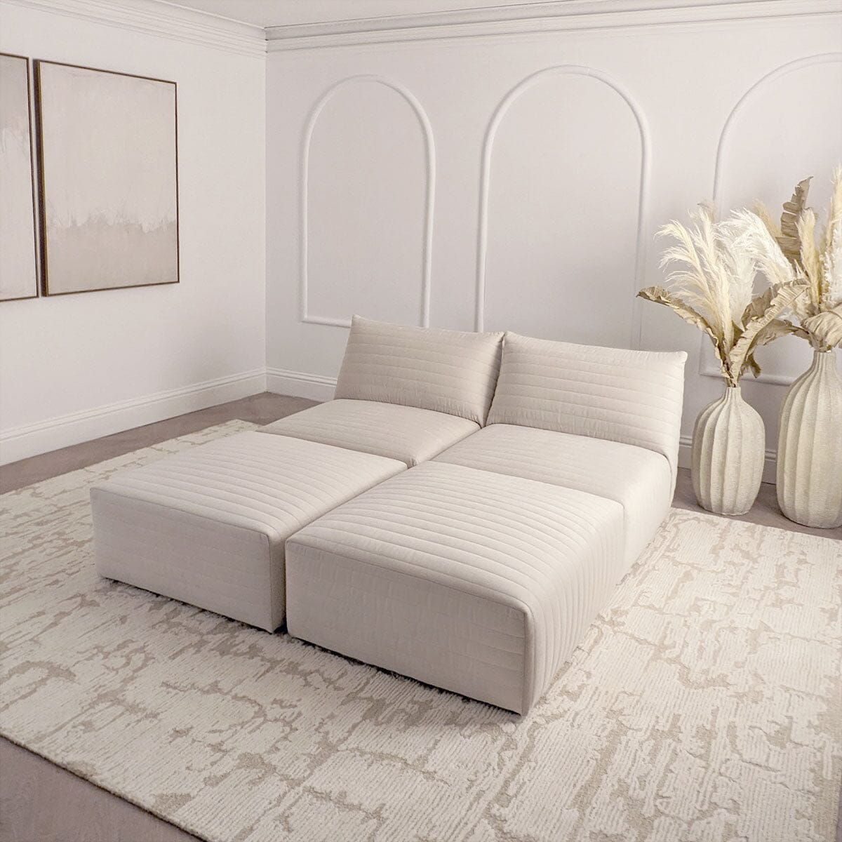 Shop Geneva Cream Velvet Fluted Modular Sofa Range – Rowen Homes