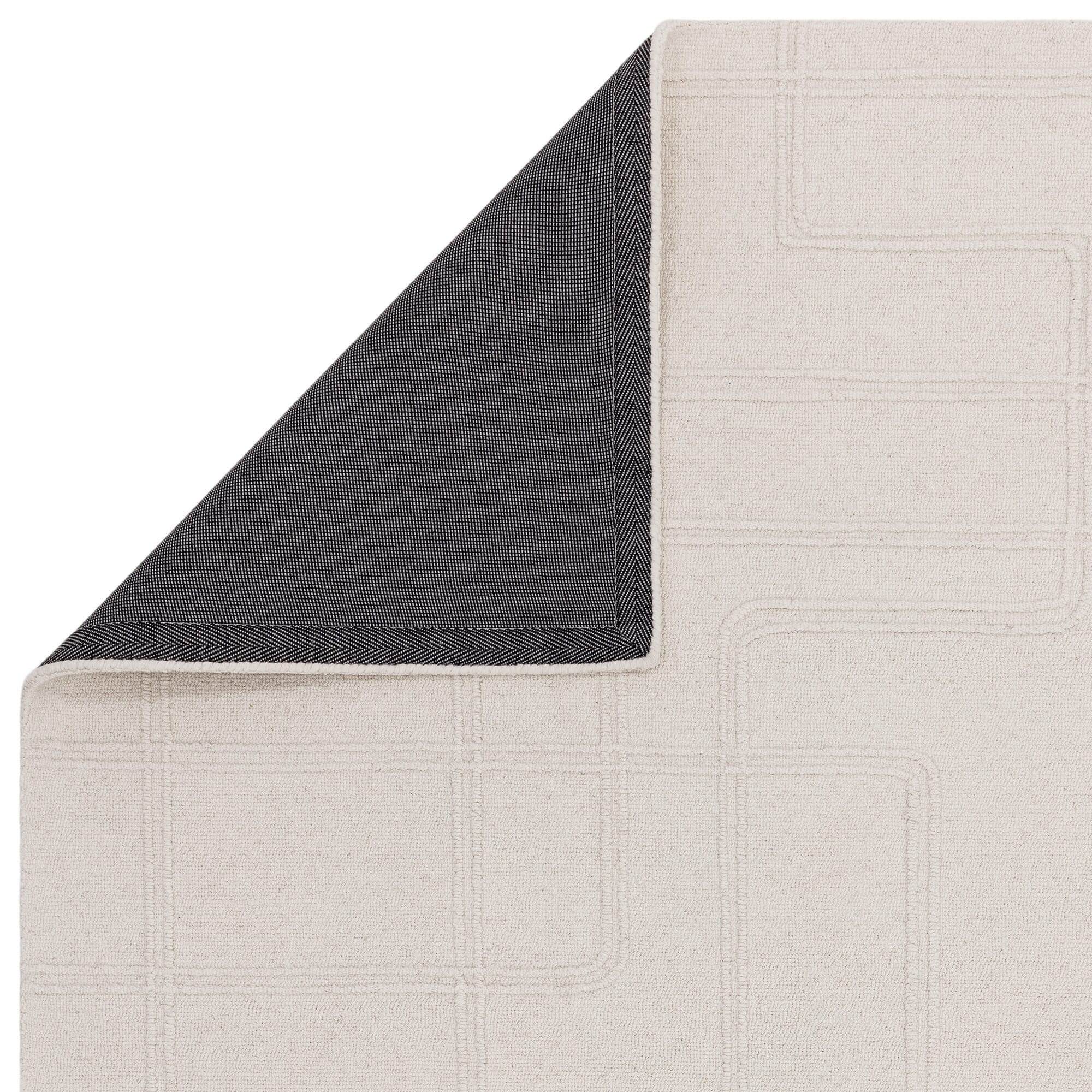 Geneva Ivory Wool Linear Patterned Rug – Rowen Homes