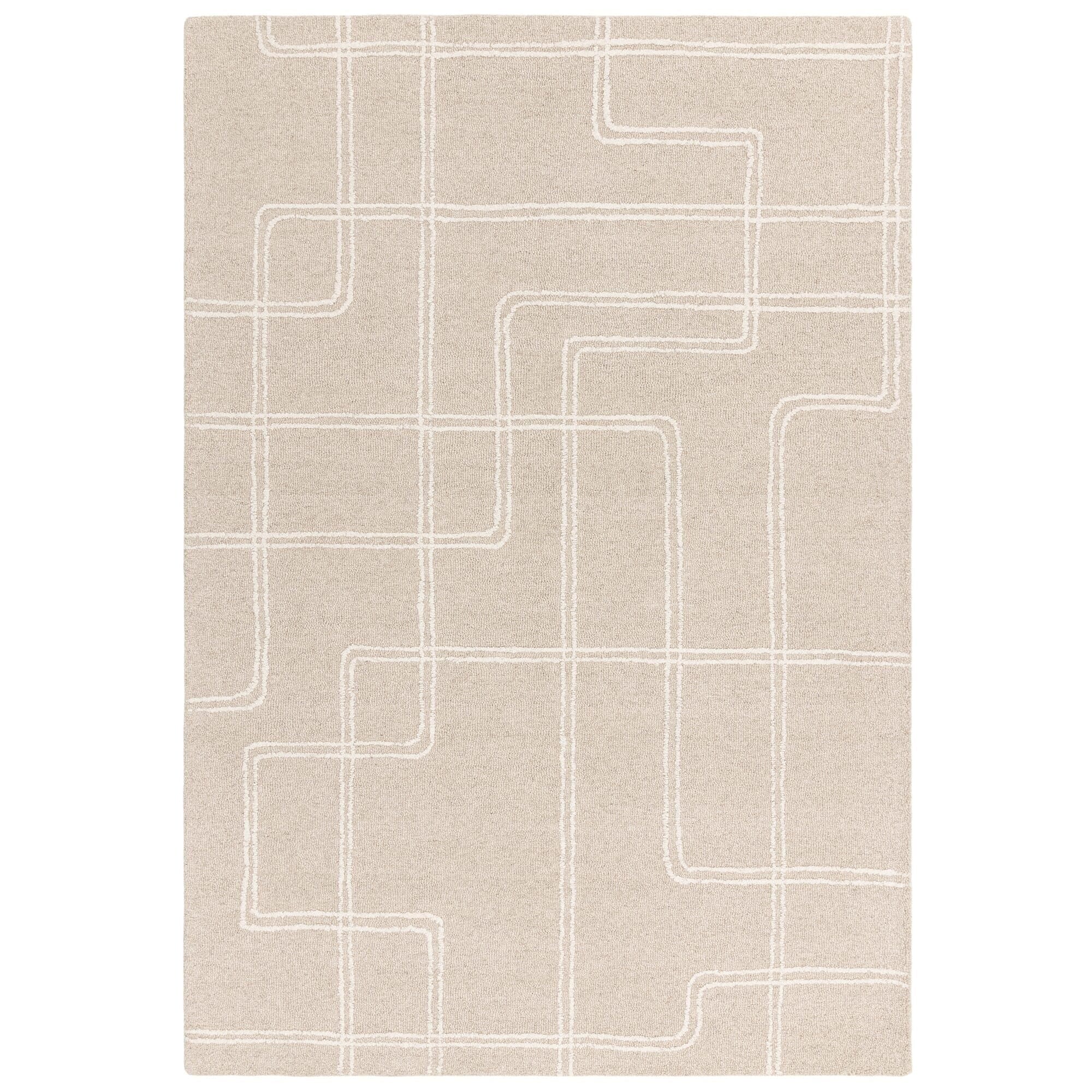 Geneva Sand Wool Linear Patterned Rug – Rowen Homes